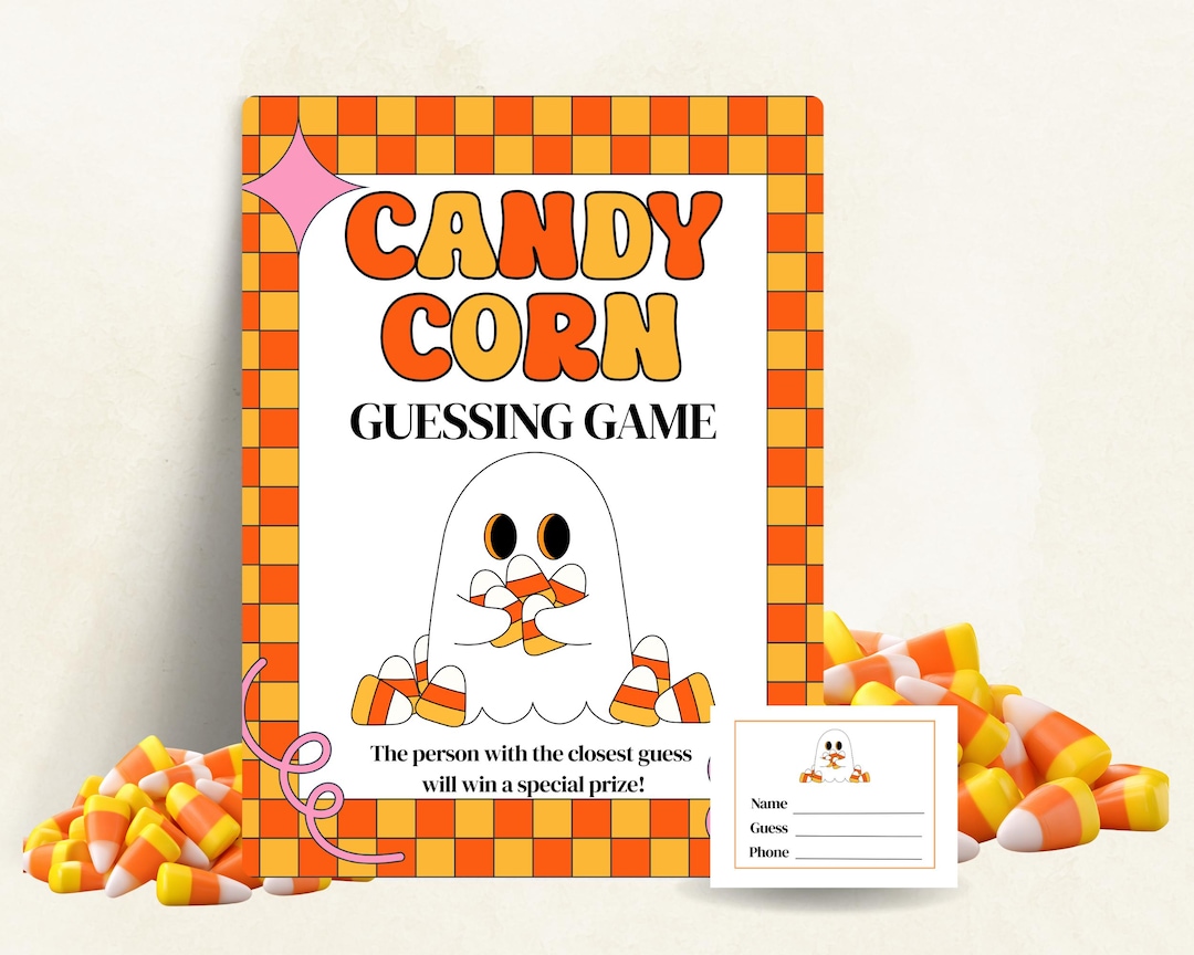Candy Corn Guessing Game Printable: Retro Halloween Party (instant ...
