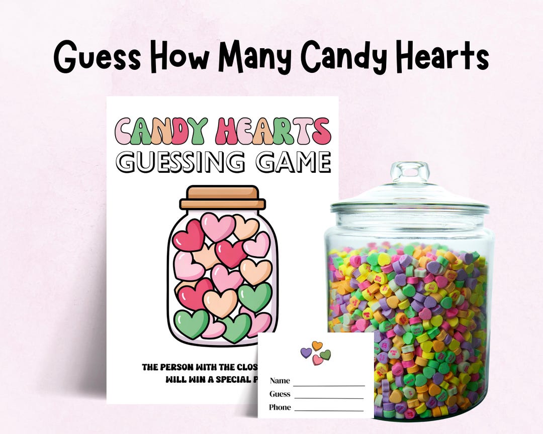 Valentine’s Guessing Game Printable, Holiday Party Activity for Kids ...