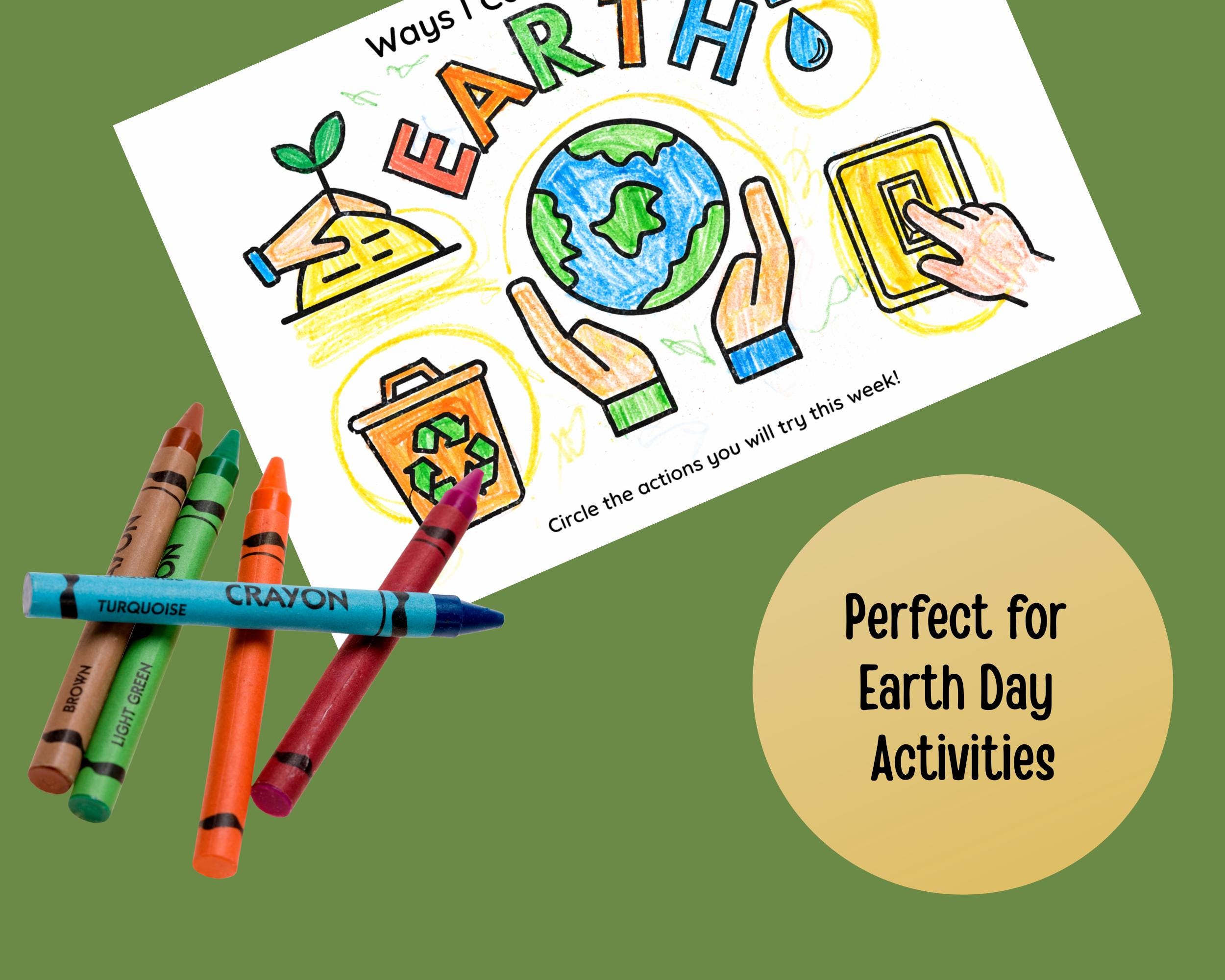 Earth Day Coloring Page for Kids | Earth Day Activity Printable | Ways ...