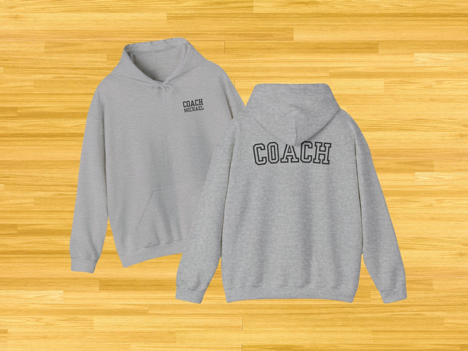 Custom Coach Hoodie, Personalized Name Sweatshirt, Front & Back Design ...