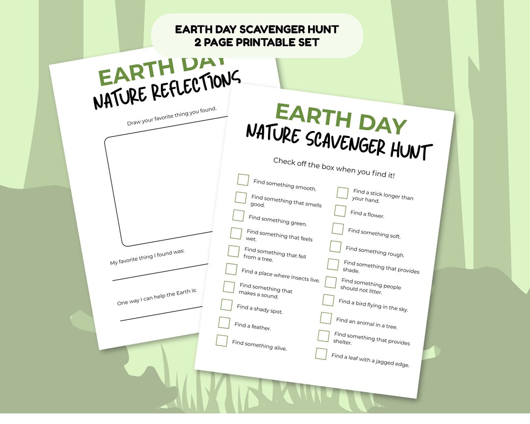 Earth Day Nature Scavenger Hunt Printable | Outdoor Kids Activity ...