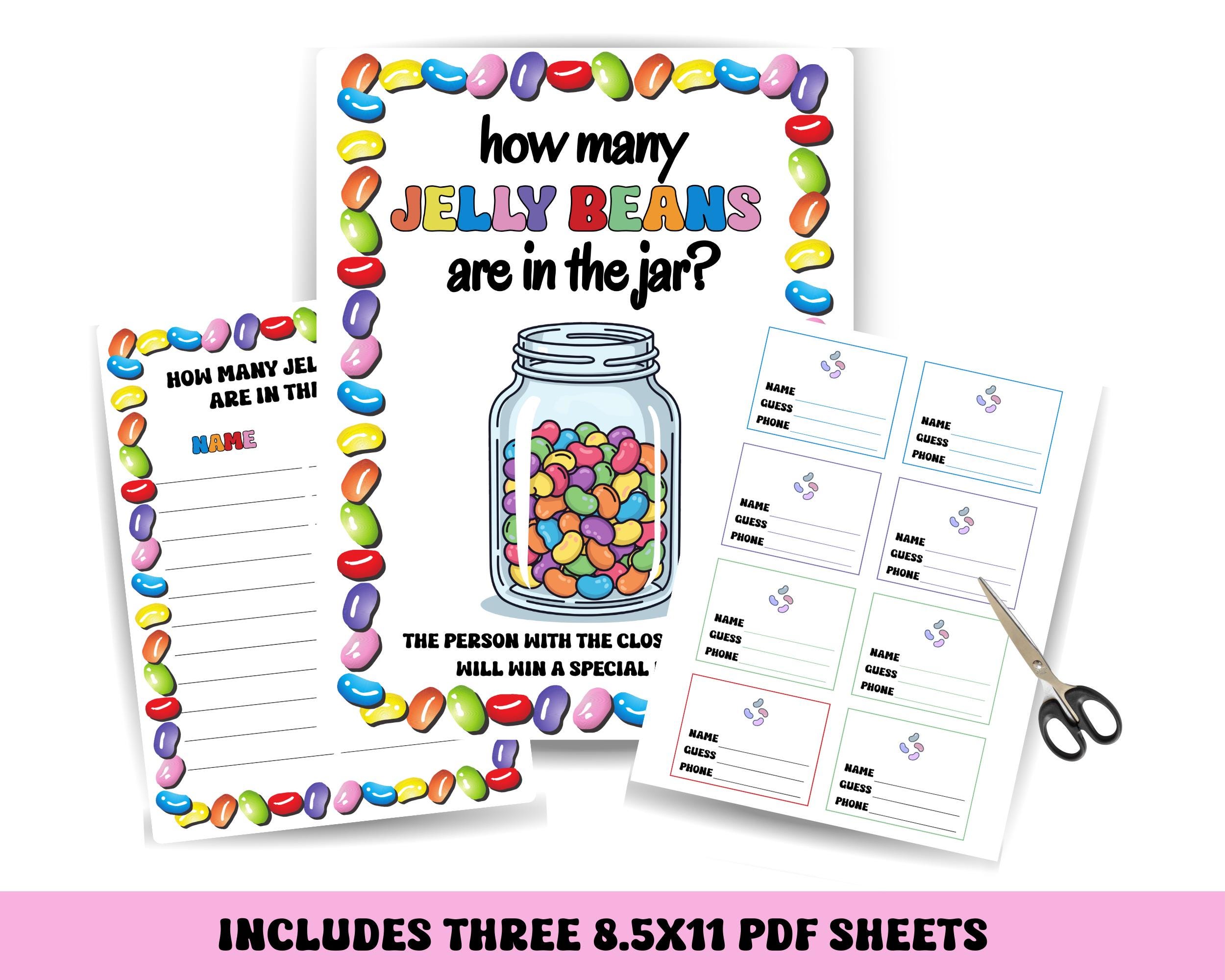 Jelly Bean Guessing Game Printable, Easter Guess How Many Game, Candy ...