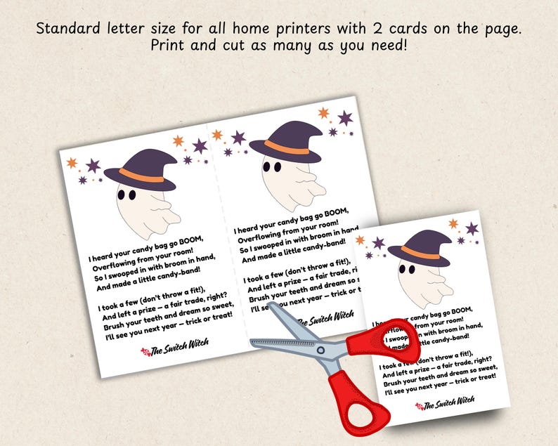 Switch Witch Printable Note for Kids, Halloween Candy Swap Tradition ...