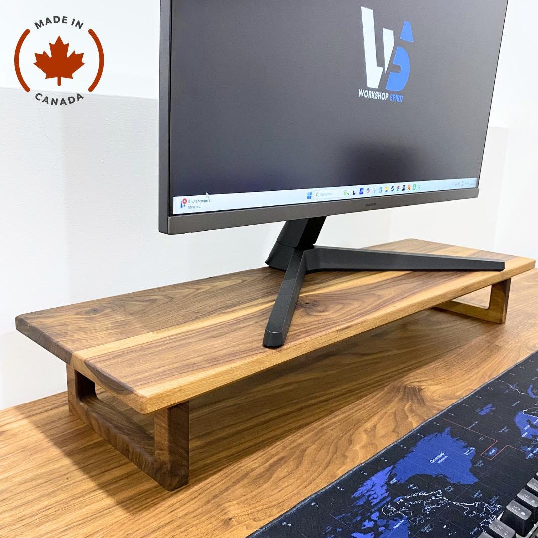 Monitor Stand Wooden Desk Riser Walnut Desk Organizer Desk Shelf Desk ...