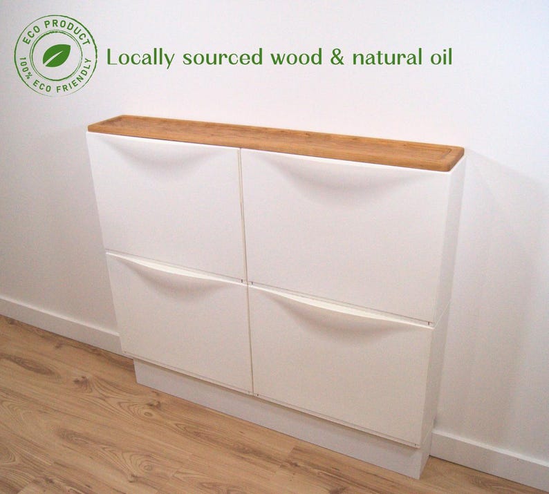 Custom Wooden Shelf for 2 Ikea TRONES Shoe Cabinet - Wall Mounted ...