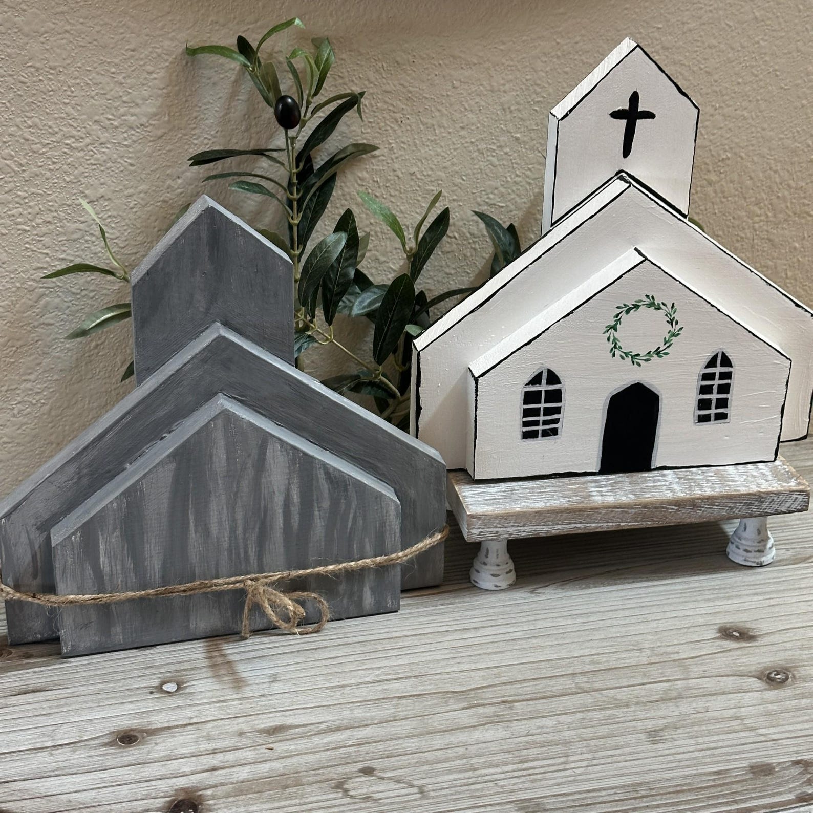 Handcrafted Elegance: White Wooden Church Décor Perfect for Rustic ...