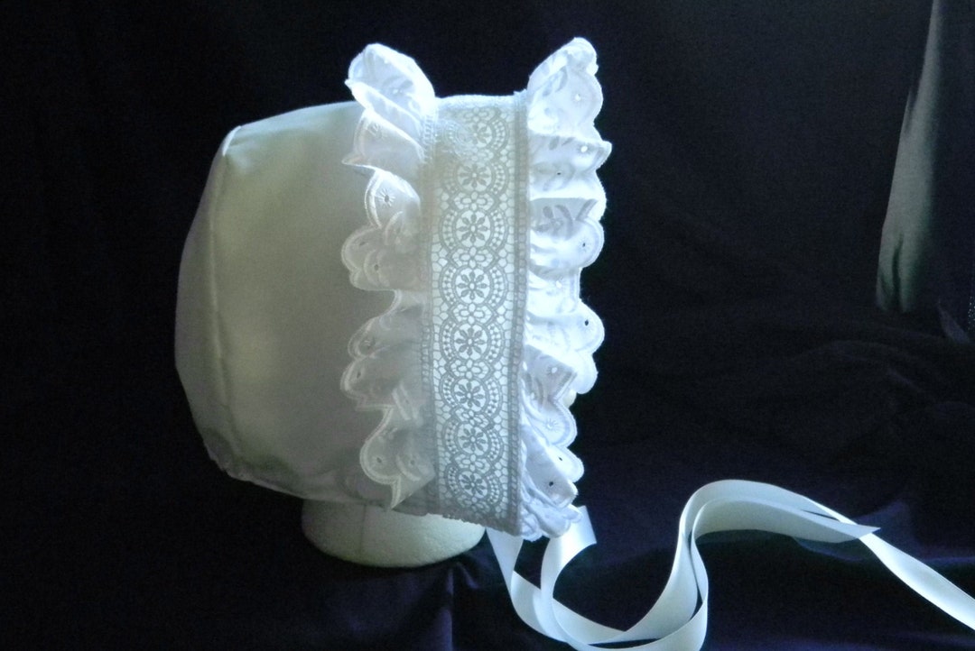 Basic White Eyelet Ruffle Bonnet Adult Baby Sissy Littles Abdl Dress Up ...
