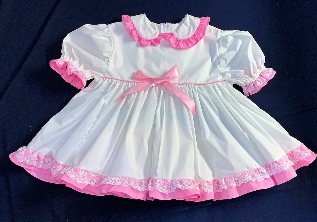 Simple Bubble Gum Pink Dress Set Abdl Adult Baby Sissy Littles Dress Up ...