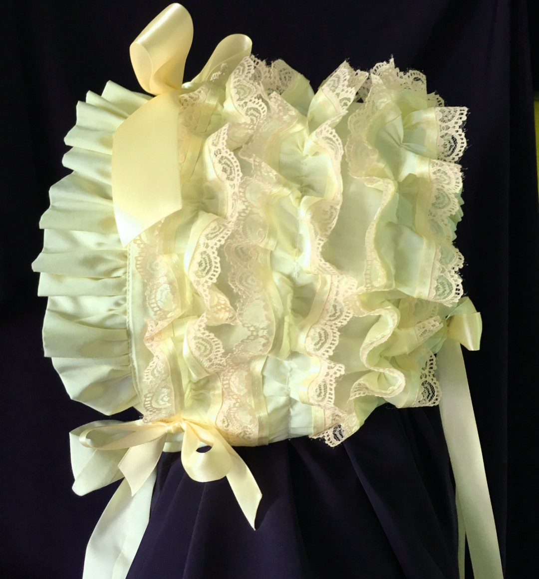 Adult Baby Sissy Littles Abdl YELLOW FLUFF Bonnet Dress up My Binkies ...