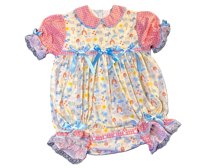 Adult Baby Sissy Littles Abdl PEACHY DAY at the Farm ROMPER Dress up My Binkies and Bows - Etsy