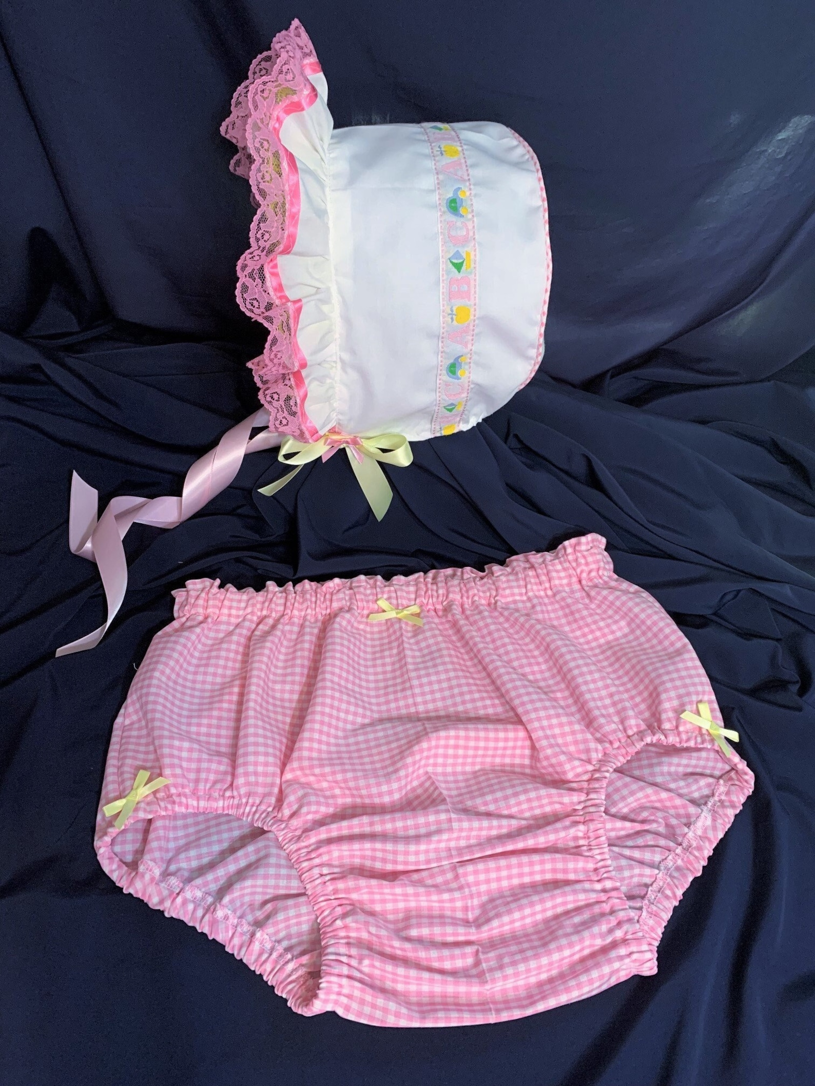 Adult Baby Sissy Littles Abdl ABC BONNET and Pink DIAPER Cover - Etsy