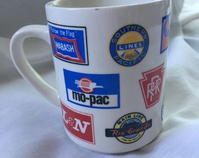 Vintage Mug, Amtrak, Rail Road Mug, Railroad Icons, 15 Train Company ...