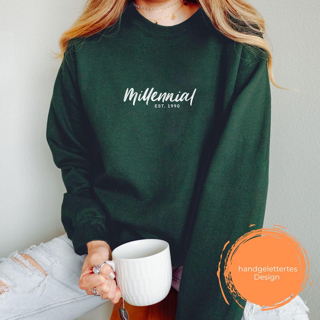 Personalized Sweatshirt "millennial Est. [year]" | Vintage Sweater ...