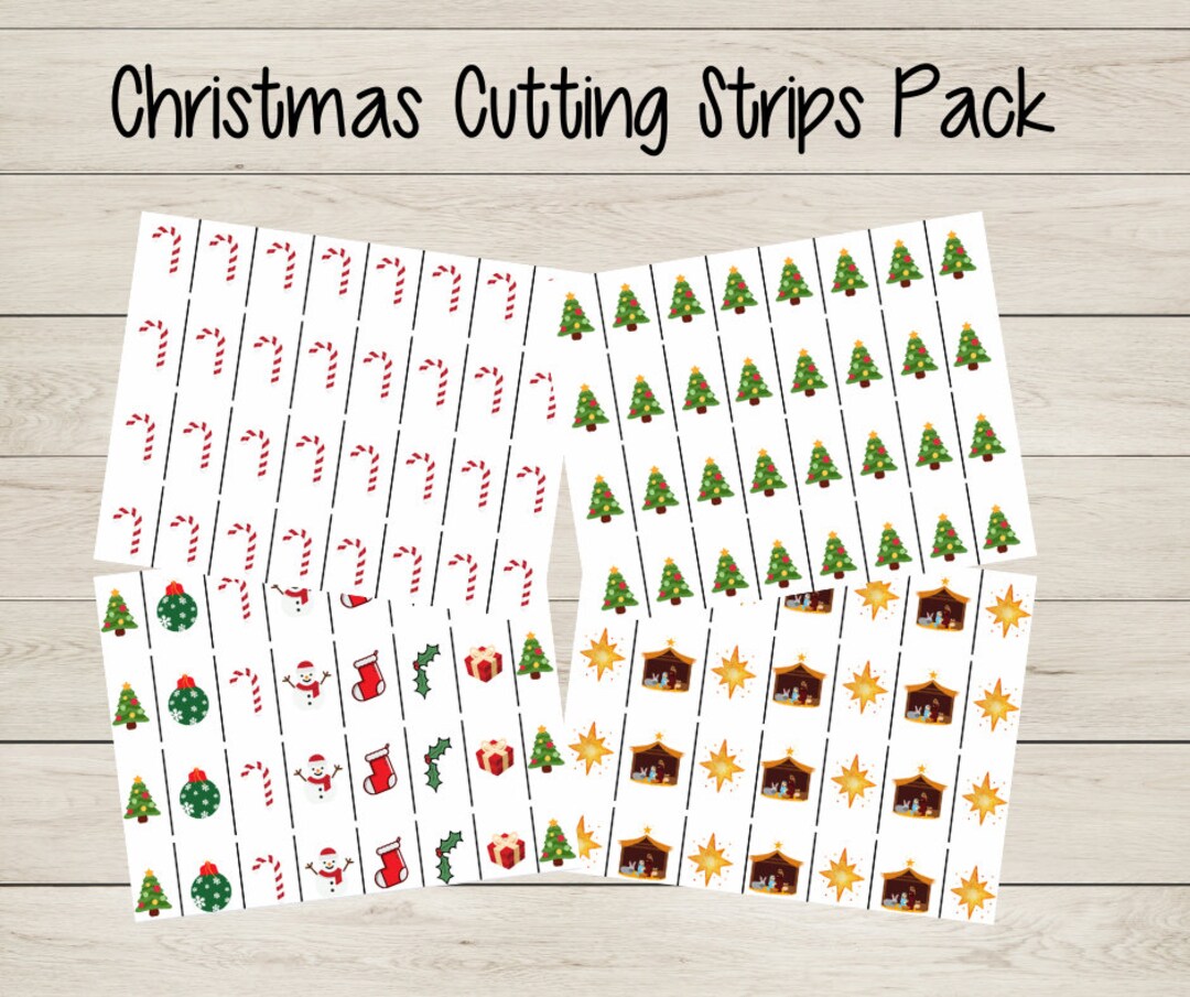 Christmas Cutting Strips Pack, Montessori Scissor Skills Preschool - Etsy