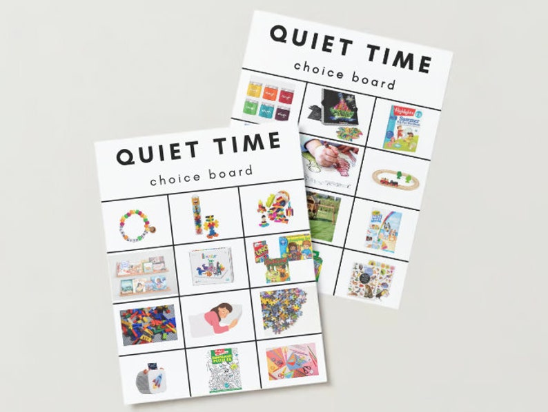 Quiet Time Visual Choice Board - Etsy