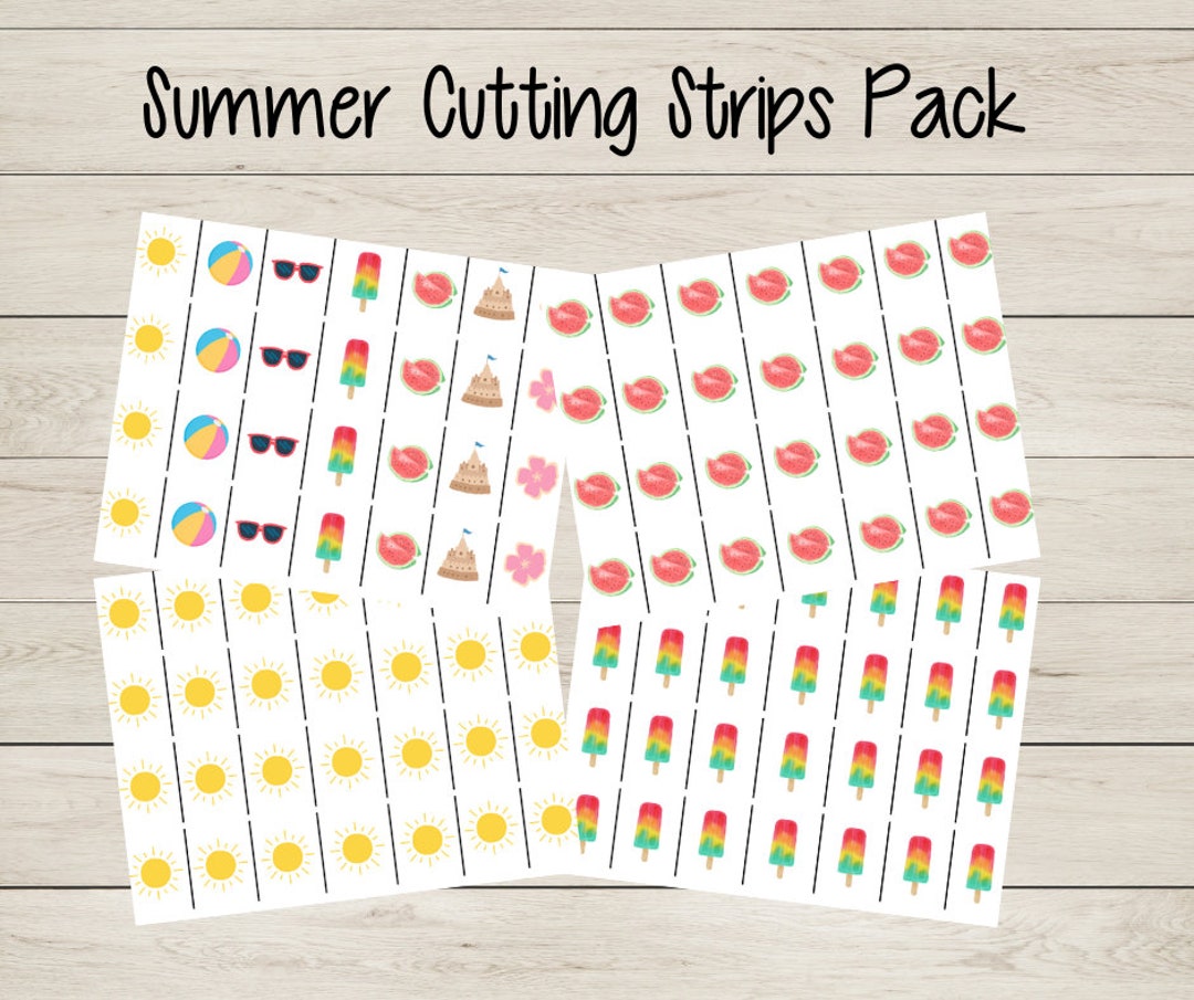 Summer Cutting Strips Pack, Montessori and Preschool Scissor Skills - Etsy