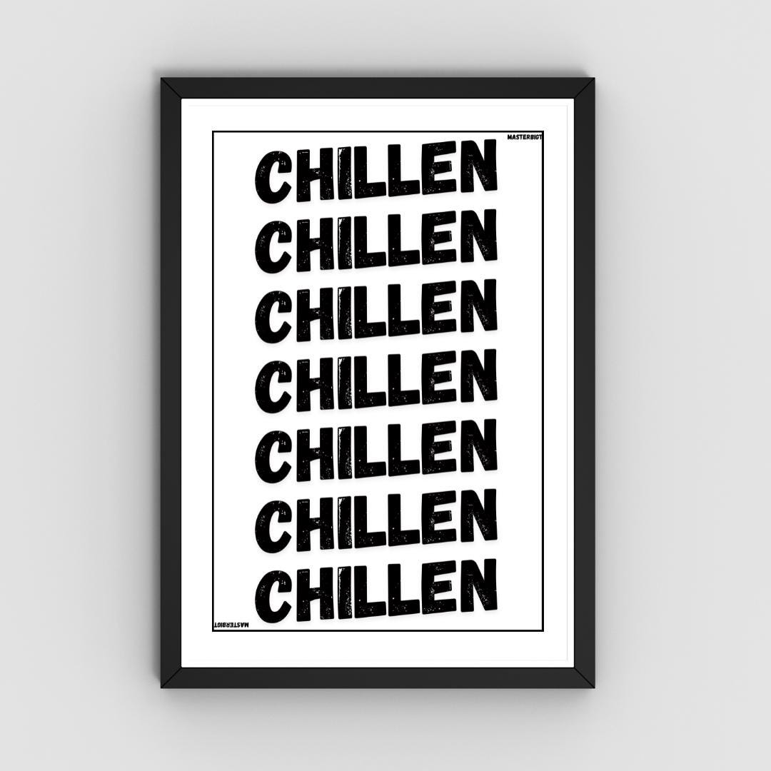 CHILLEN Printable Poster, Funny Wall Art Decor, Aesthetic Living Room ...