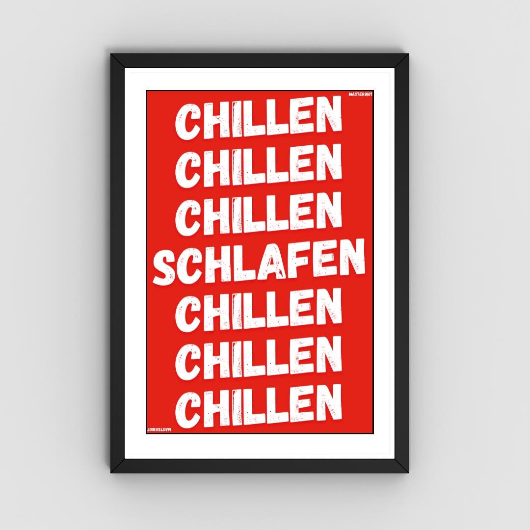 CHILLEN SCH Printable Poster, Funny Wall Art, Aesthetic Living Room Art ...