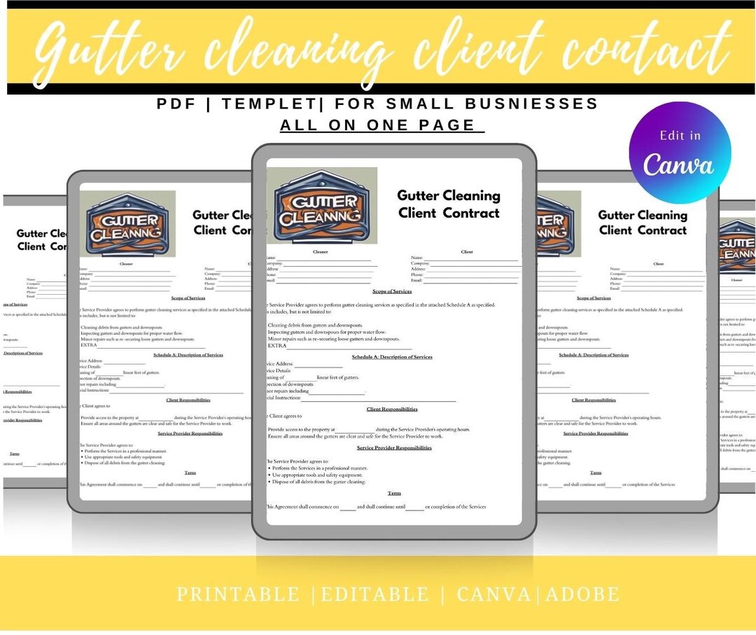 Gutter Cleaner Gutter Removal Gutter Contract Template Gutter Cleaning ...