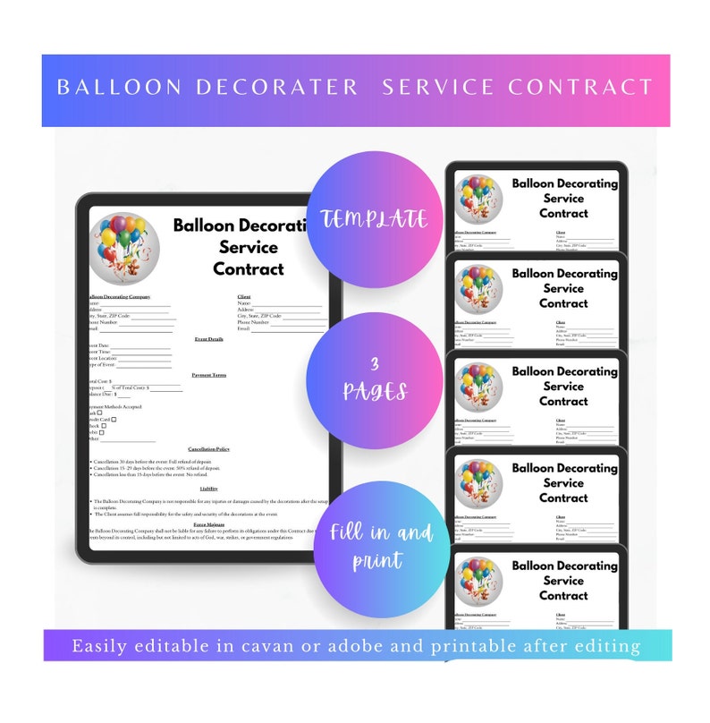 Balloon Contract Template Event Décor Rental Agreement Google Docs ...