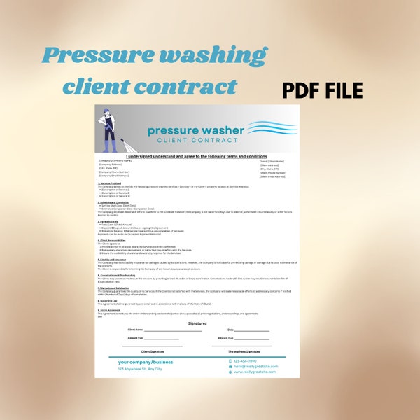 Pressure Washing Contract - Etsy