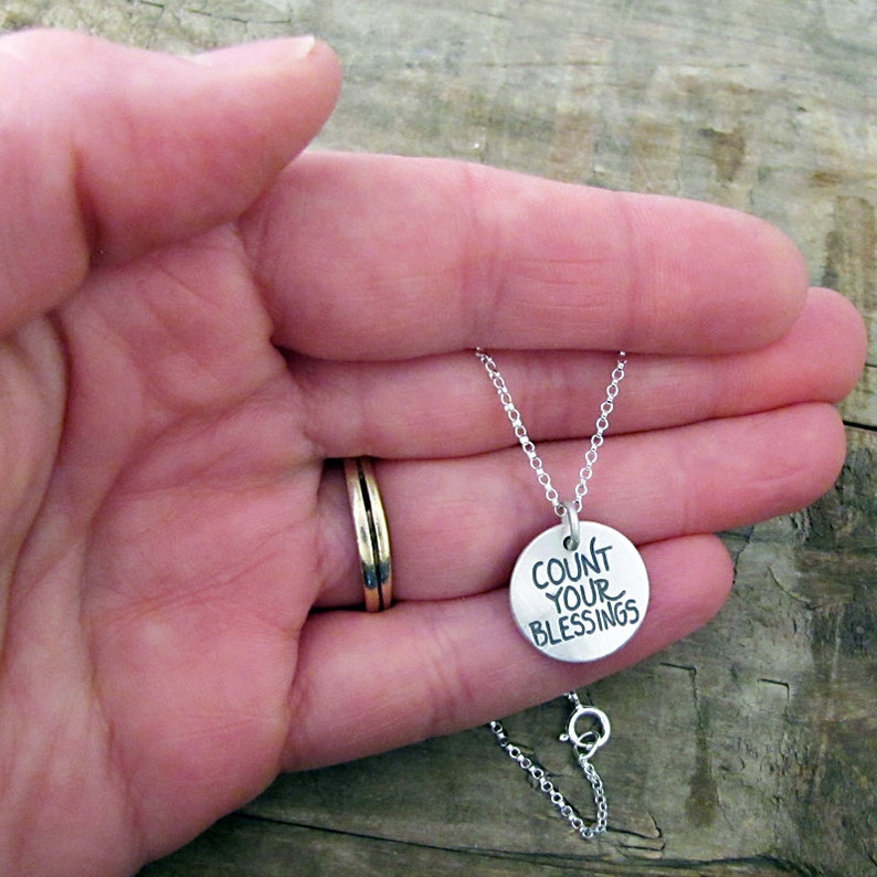Inspirational Necklace Count Your Blessings Charm Gift for Mom ...