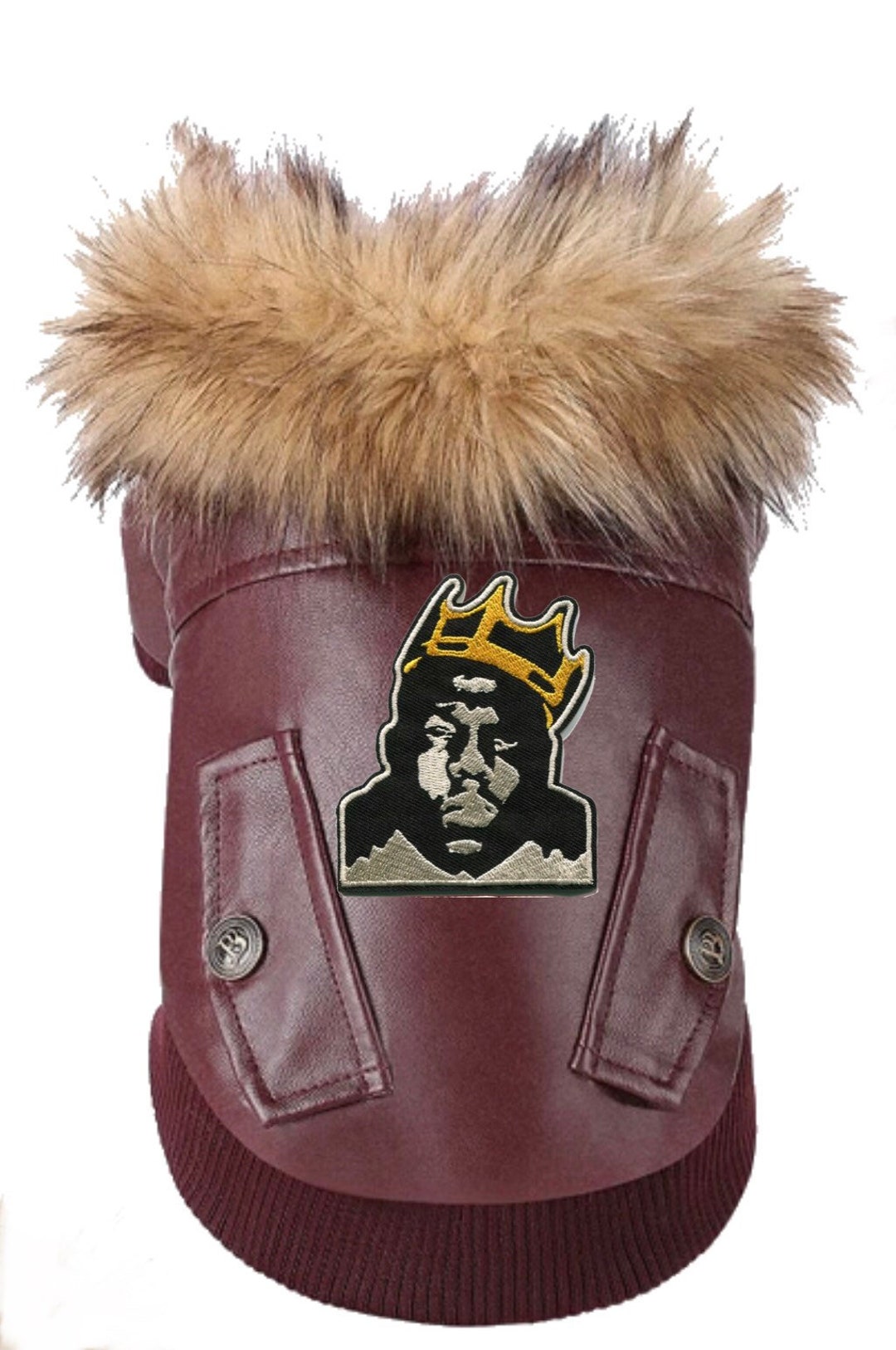 Rapper Poppa Papa Dog Leather Jacket Medium Coat 80s 90s Bronx Man Rap ...