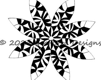 Hand Drawn Colorful Spiral Geometric Flower - Digital Print - Etsy