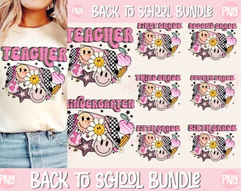 Back to School Bundle Teacher PNG, 1ST CRADE Png, Back to School ...