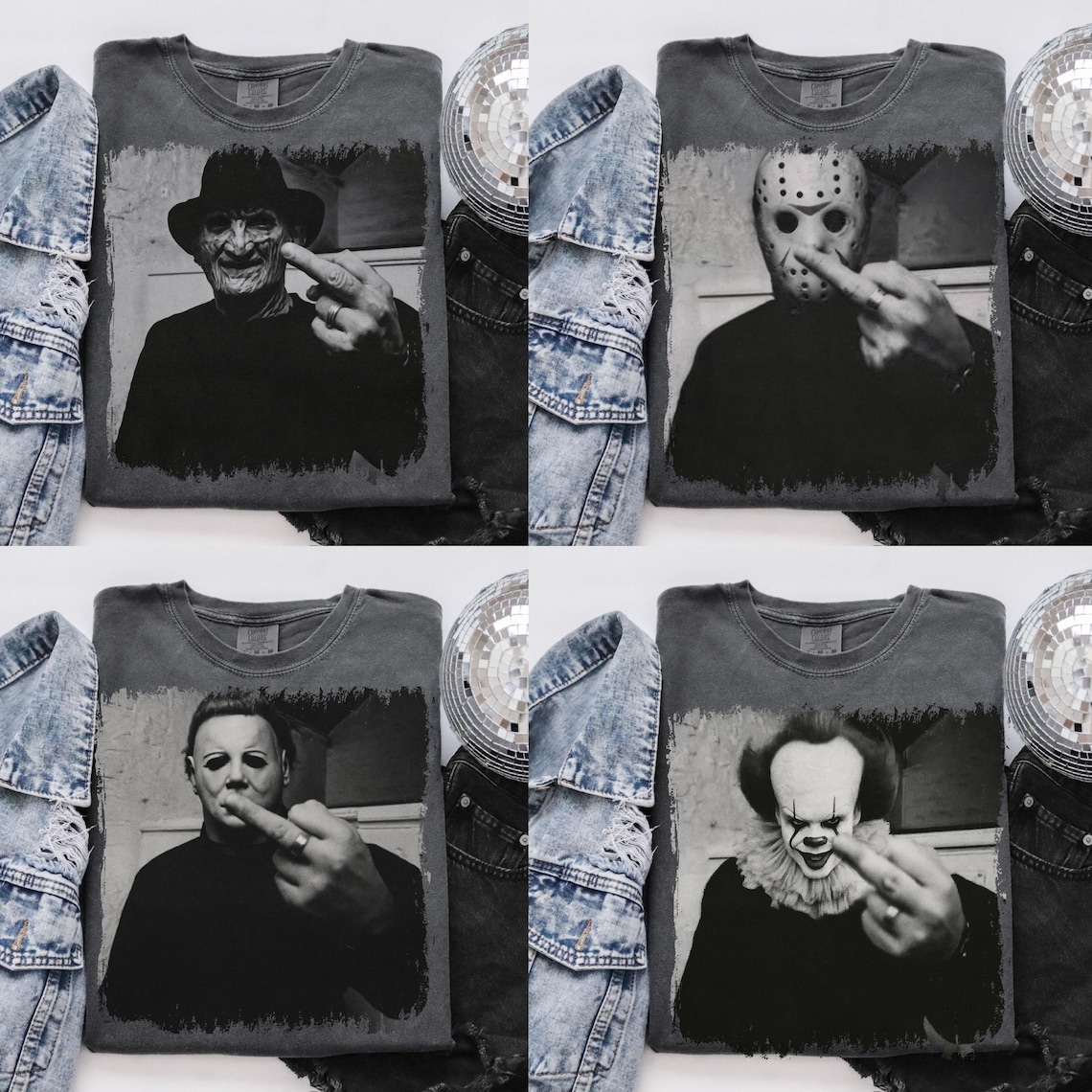 Middle Finger Horror Characters PNG, Halloween Scary Movie Bundle ...
