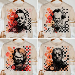 Horror Mask Characters PNG Bundle, Spooky Halloween PNG, Floral ...