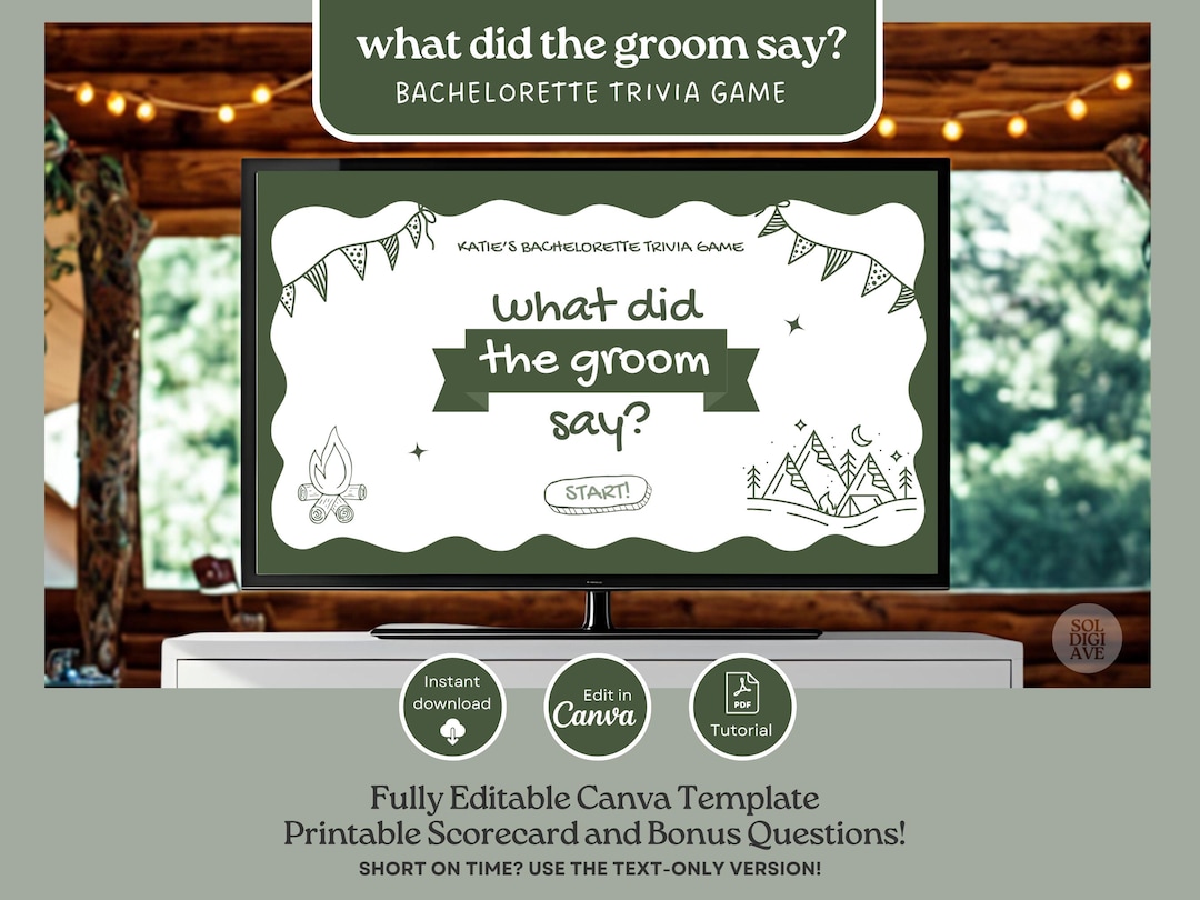 What Did the Groom Say Game Bachelorette Trivia Game Hen Party Game ...