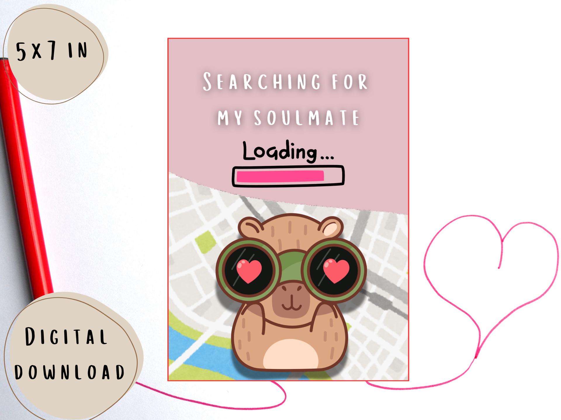 Printable Cute Capybara Valentine's Day Card Gift, Funny Capybara ...