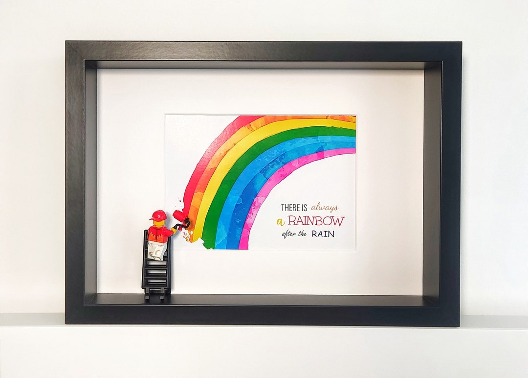 Rainbow After the Rain Frame Art, Motivational Decor, Handmade ...
