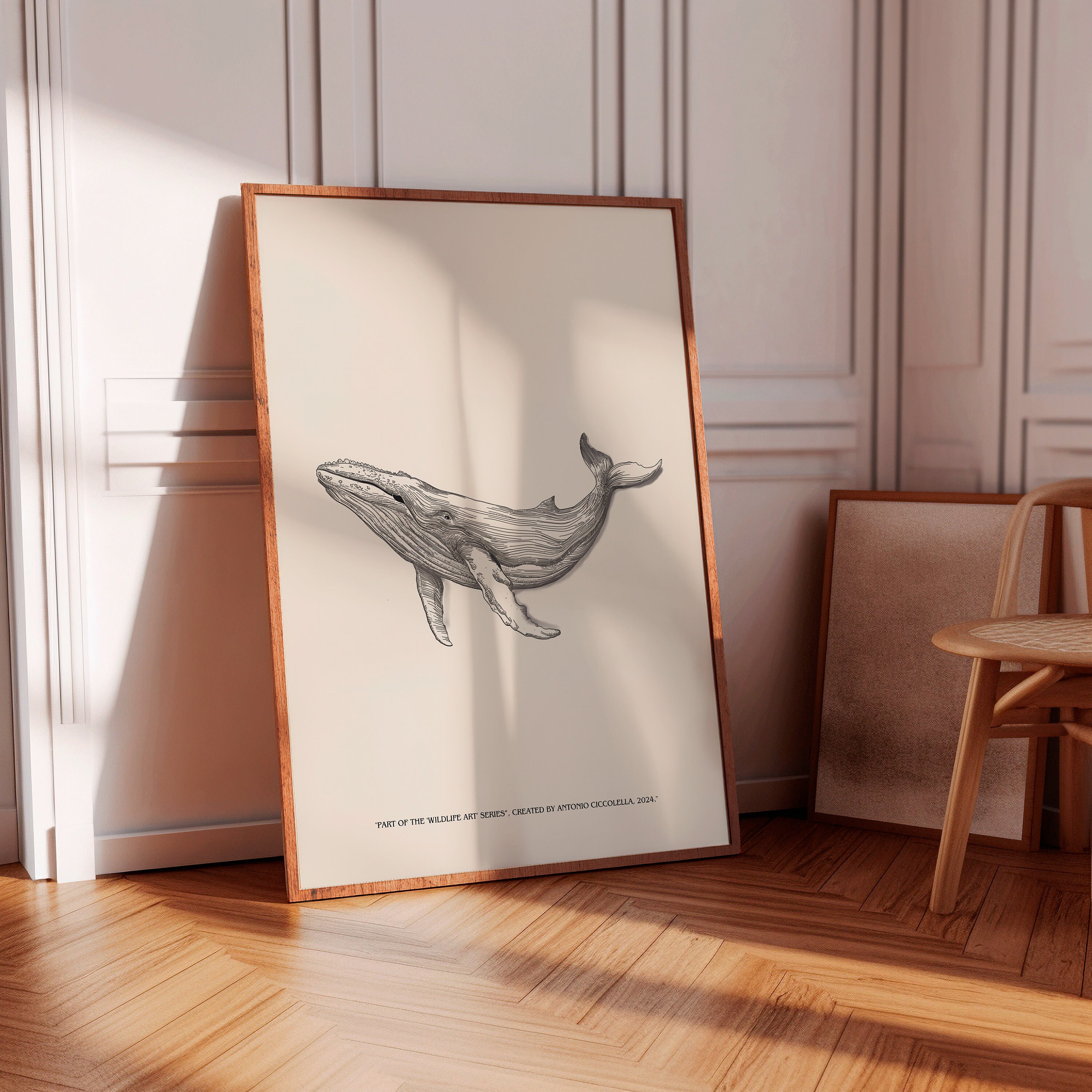Hand Drawn Whale Digital Art Downloadable and Printable Marine Life ...