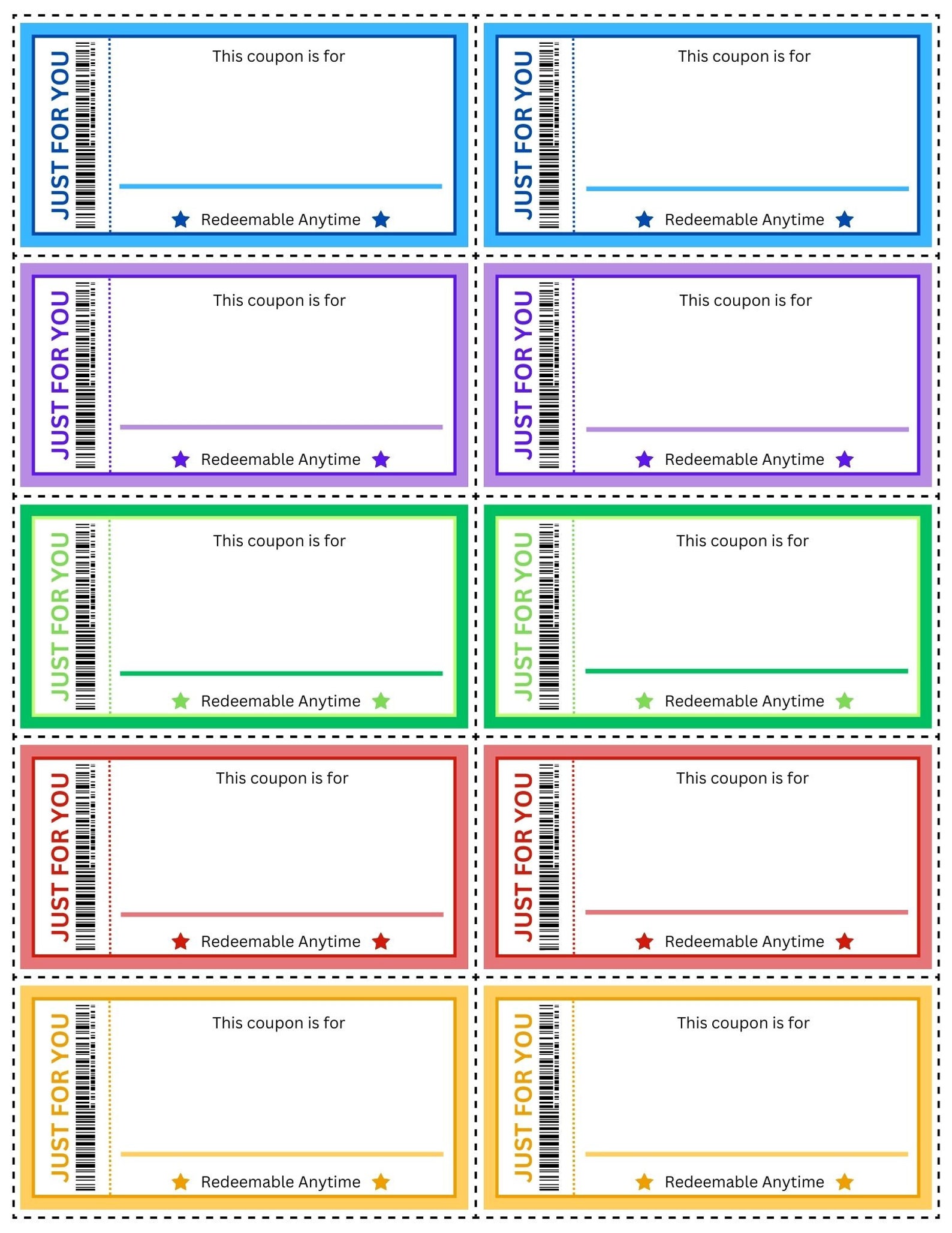 Kids Reward Coupons | Printable Reward Coupons | Coupons for Kids - Etsy