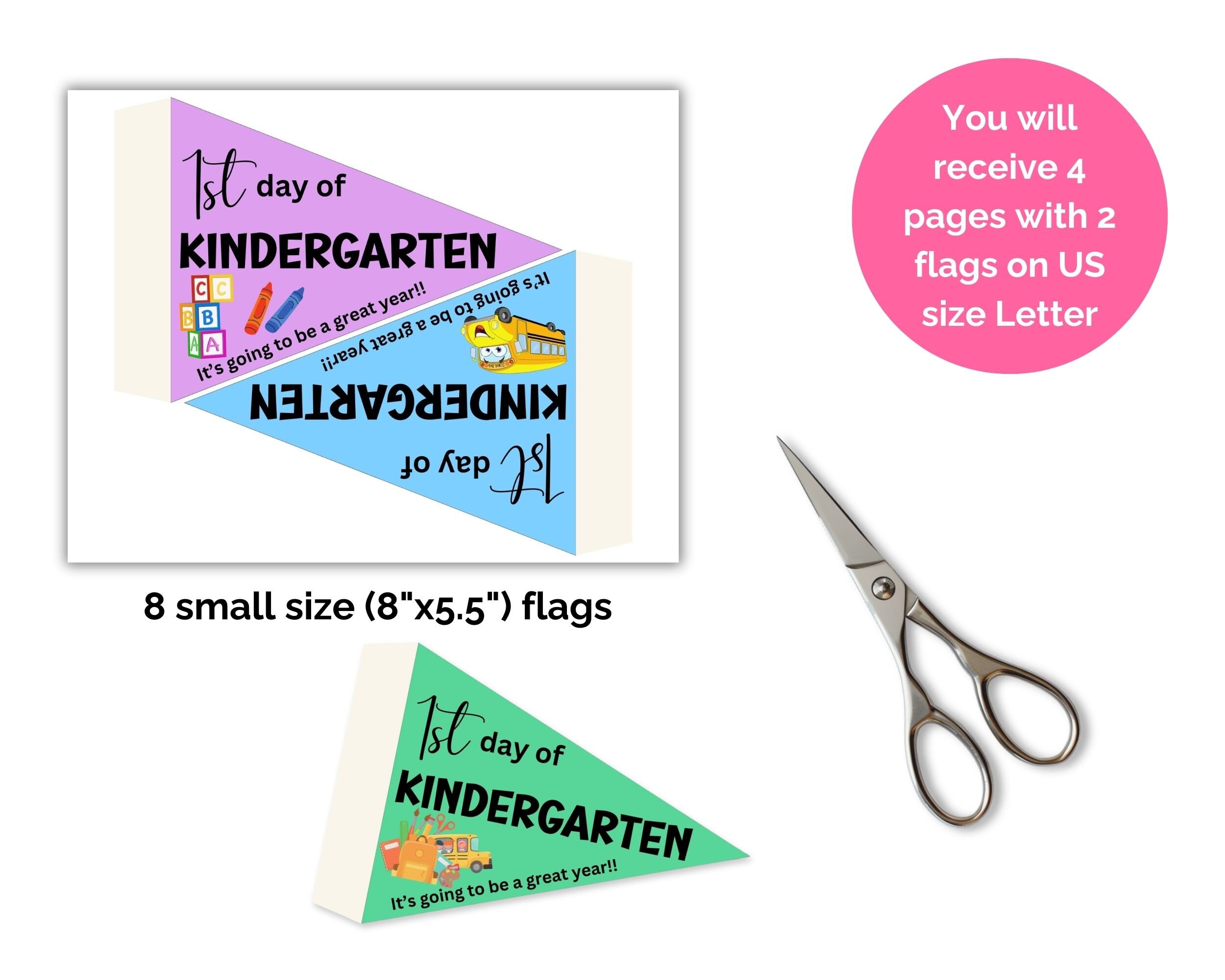 First Day of School Pennant Flag, Printable Back to School Flags ...