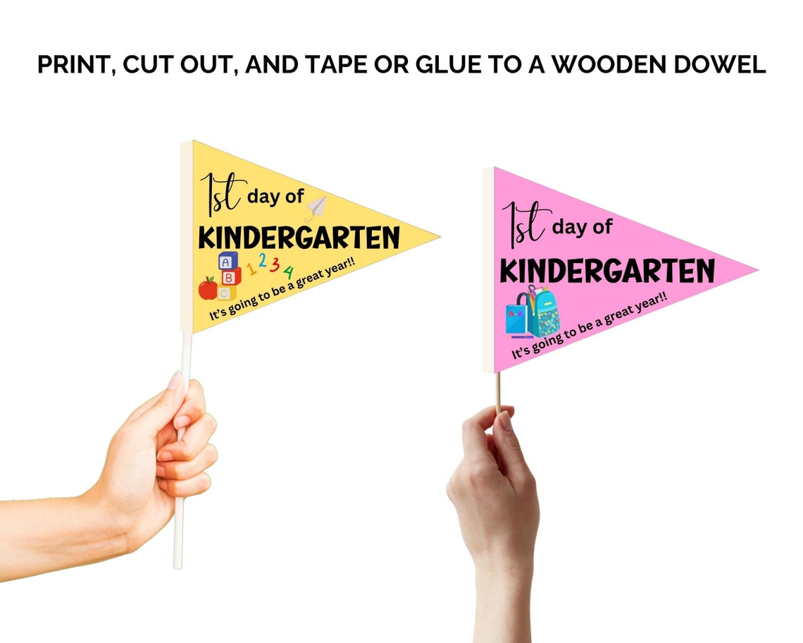 First Day of School Pennant Flag, Printable Back to School Flags ...