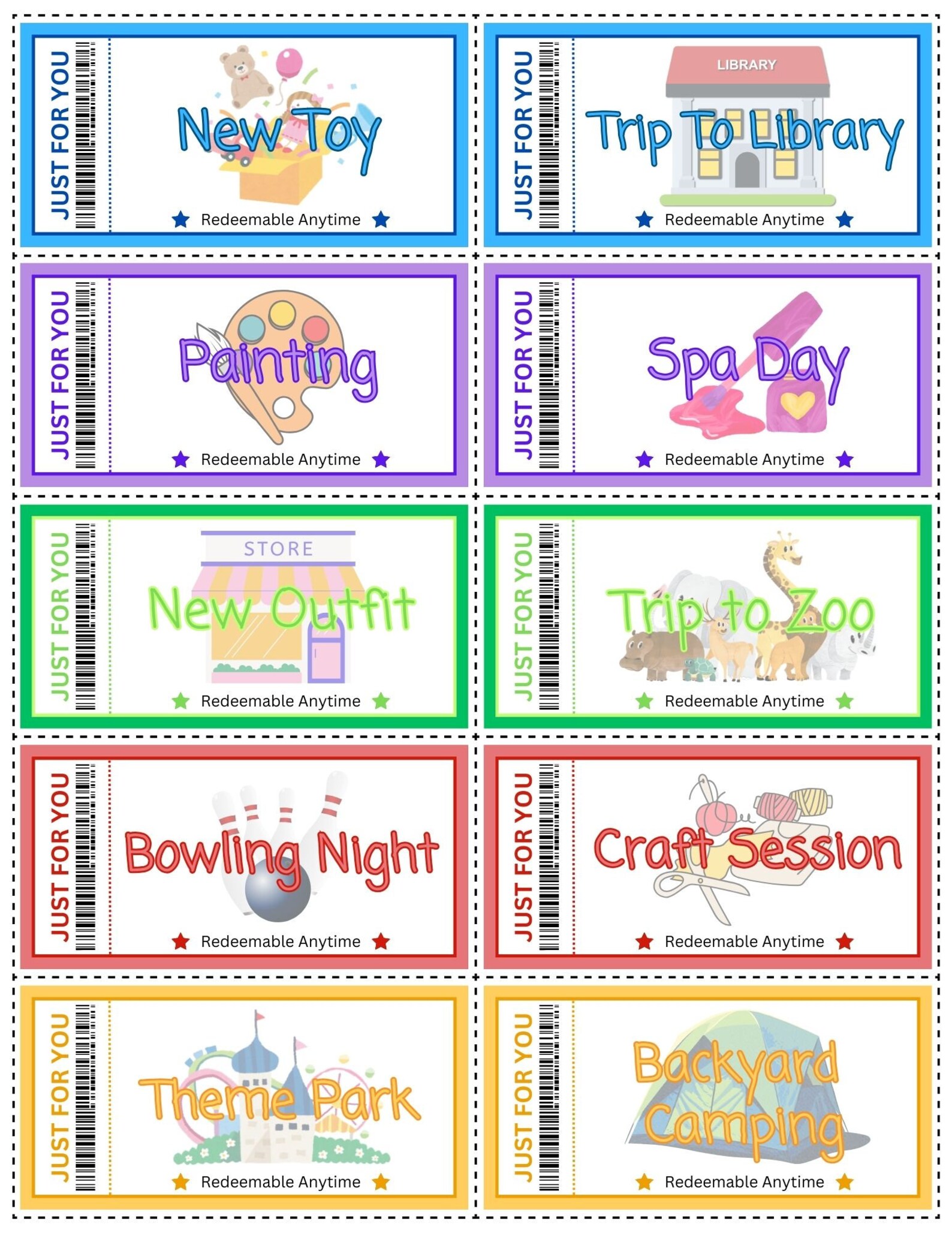 Kids Reward Coupons | Printable Reward Coupons | Coupons for Kids - Etsy