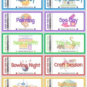 Kids Reward Coupons | Printable Reward Coupons | Coupons for Kids - Etsy