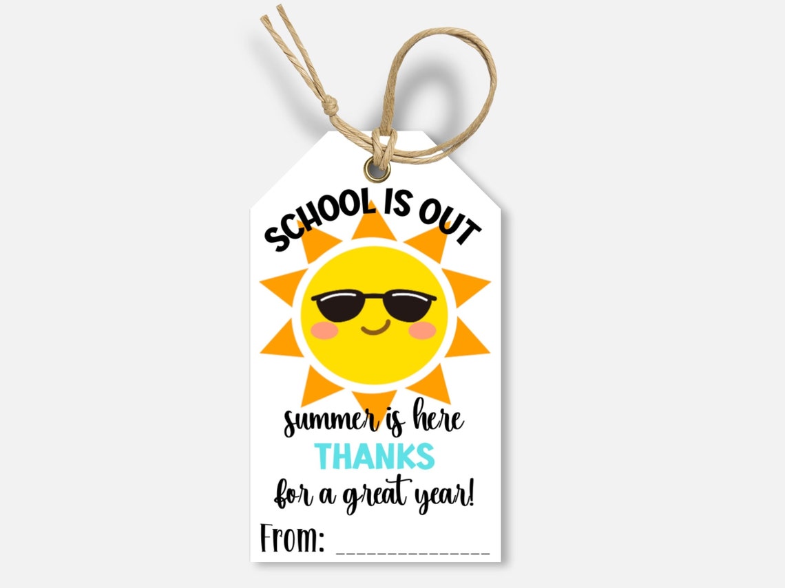 Printable Teacher Gift Tag, End of the School Year Tag, Thank You ...