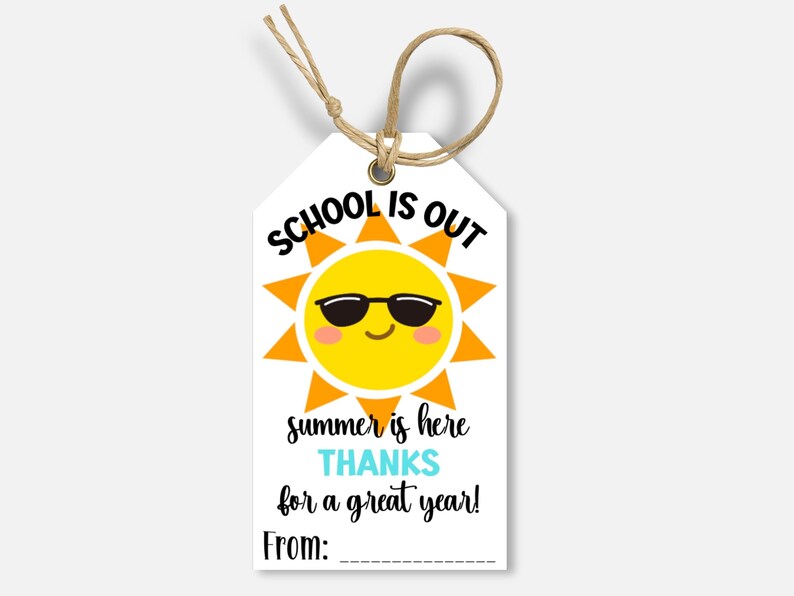 Printable Teacher Gift Tag, End of the School Year Tag, Thank You ...