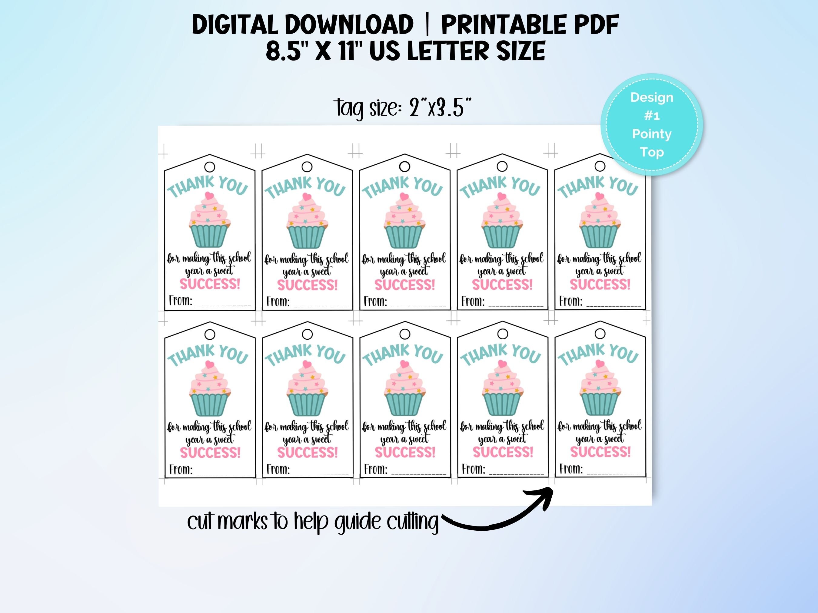 Printable Teacher Gift Tags, End of the Year Favor Tags, Teacher ...