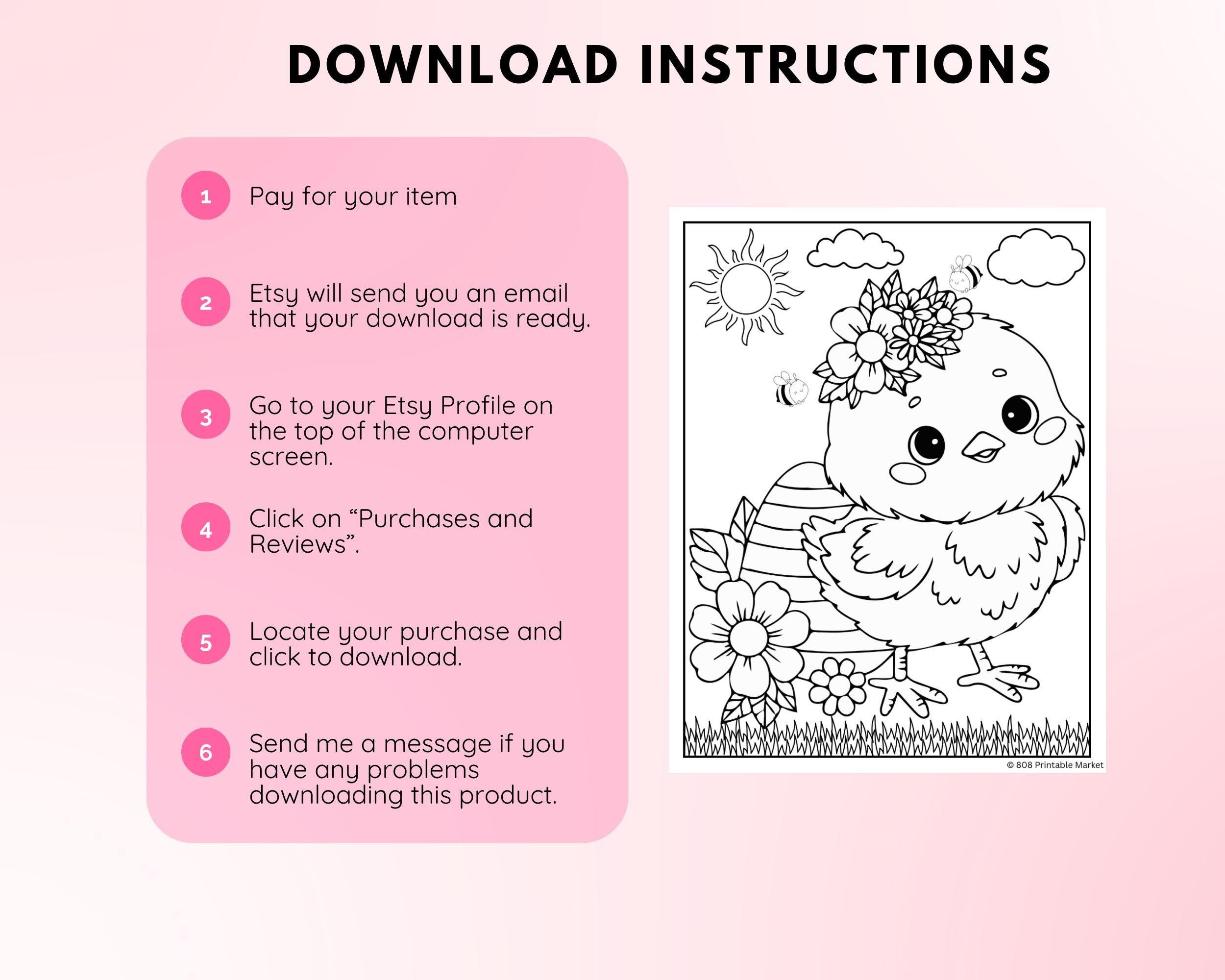 20 Cute Easter Coloring Pages for Kids, Instant Download Printable, Fun ...