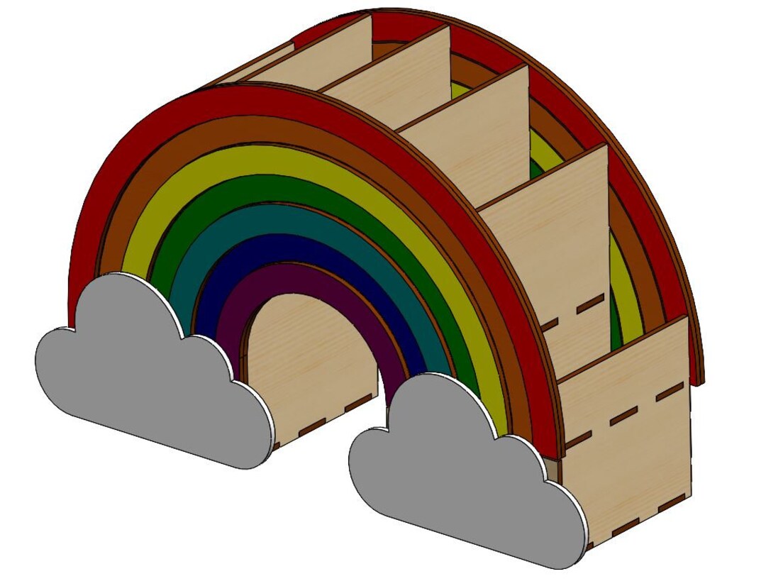 Rainbow Desk-organizer With Drawers - Laser Cut Files - Etsy