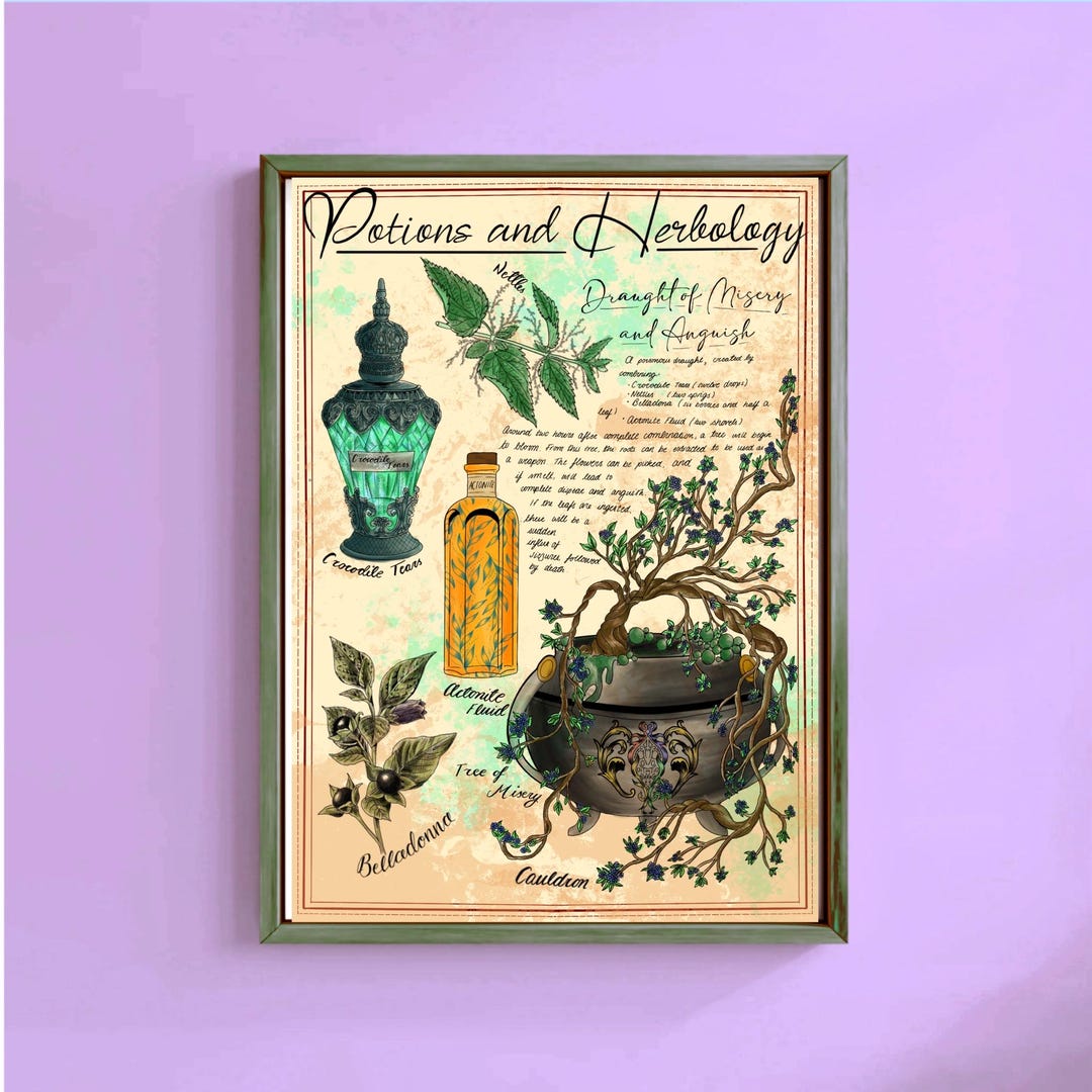 Herbology Potions Textbook Print - Etsy