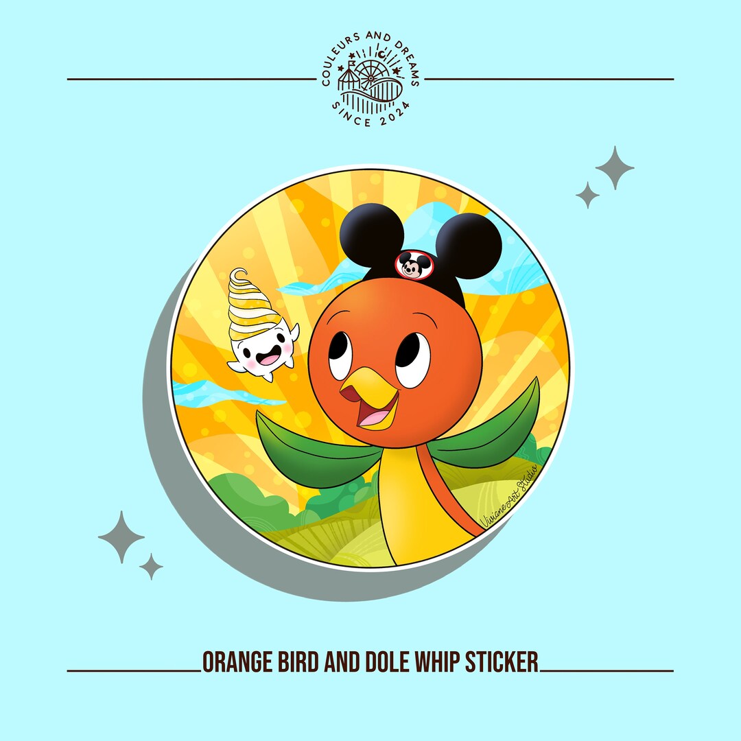 Orange Bird & Dole Whip Sticker - Etsy