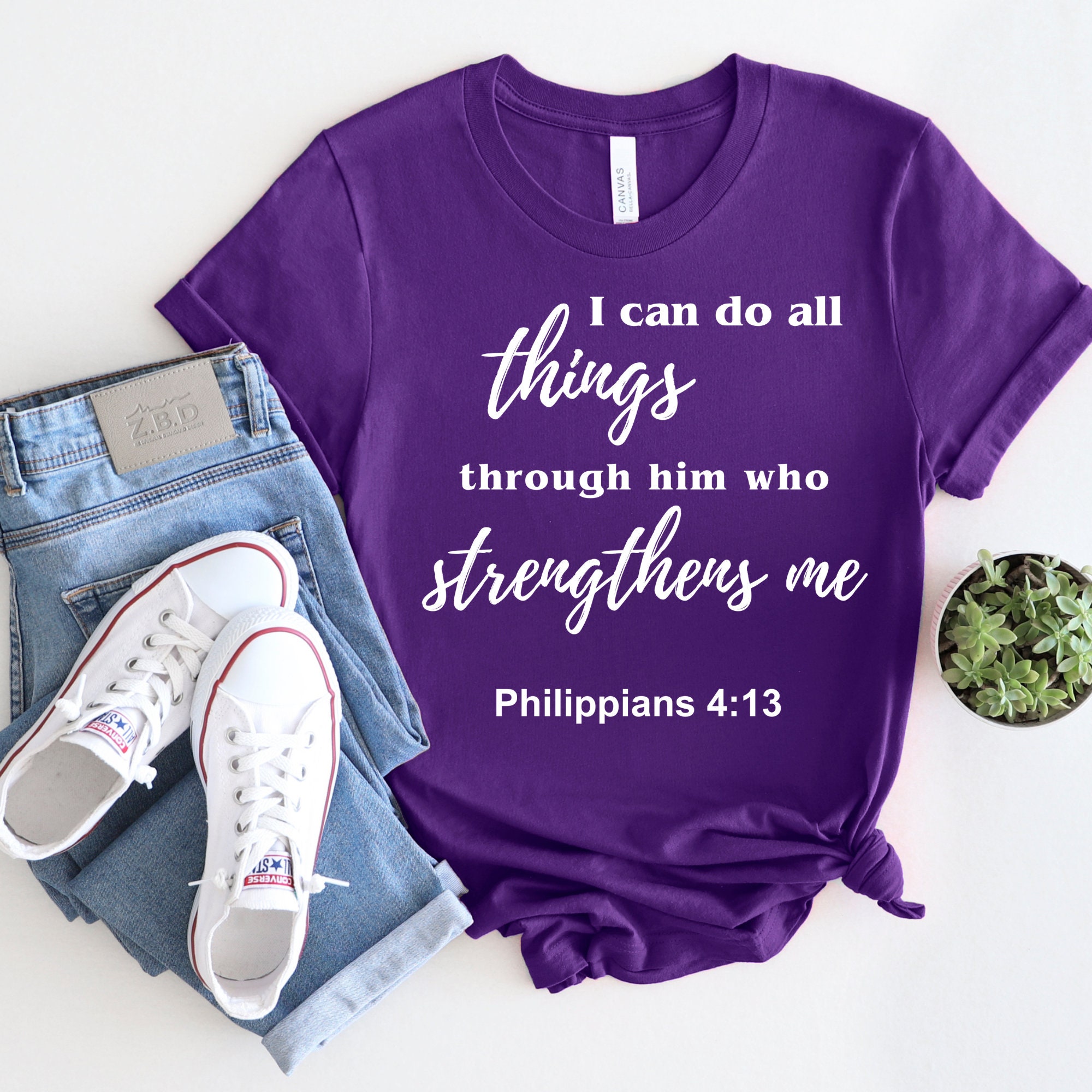 Bible Scriptures T-shirts, Philippians 4:13, Short Sleeve Tee, Shirts ...