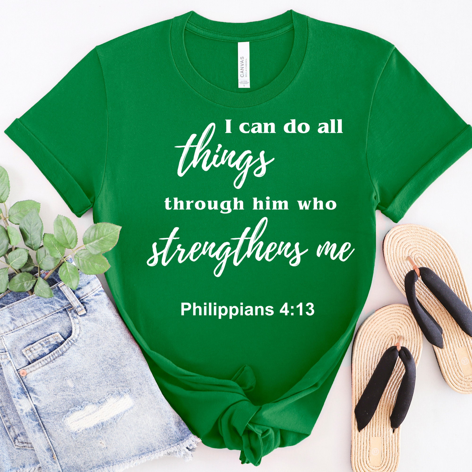 Bible Scriptures T-shirts, Philippians 4:13, Short Sleeve Tee, Shirts ...