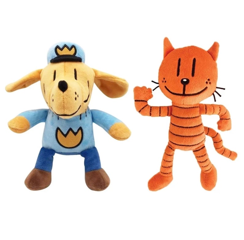 Dog Man and Petey Evil Cat Plush Toy Stuffed Animal Doll Orange Cat Dav ...